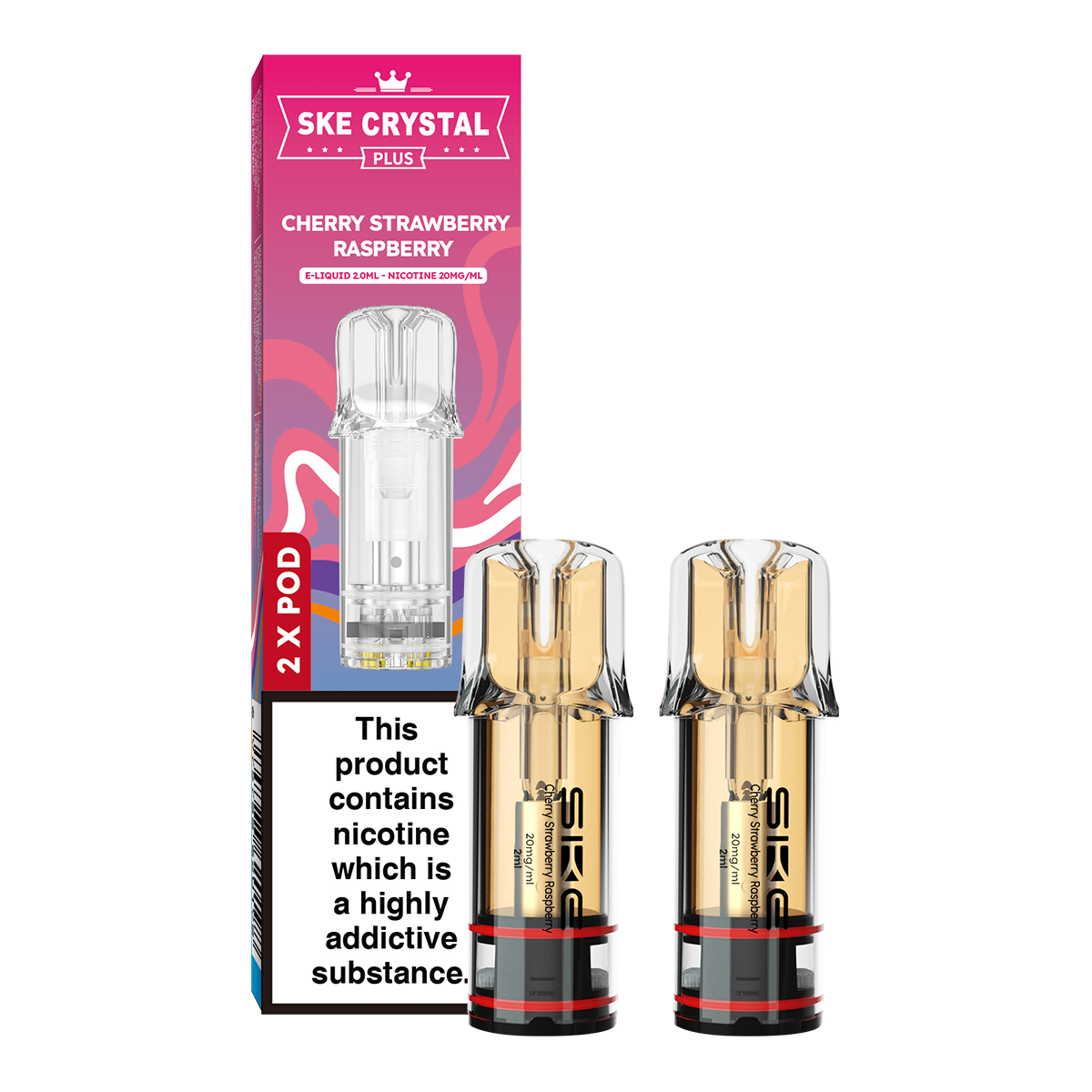 Cherry Strawberry Raspberry SKE Crystal Plus Pods | Pods | No1 EJuice ...